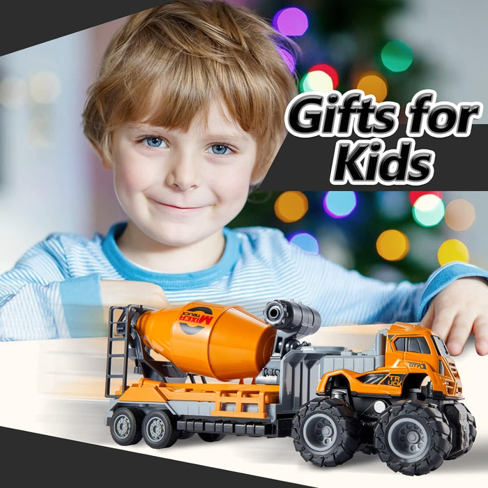 Concrete for Kids, Construction Sites, Metal Vehicles, Toy with Roller