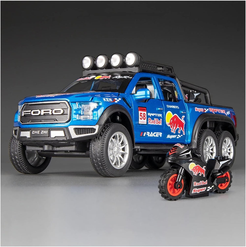 BIG SIZE FORD RAPTOR F150 PICK-UP 1:24 DIECAST METAL PULLBACK TOY CAR